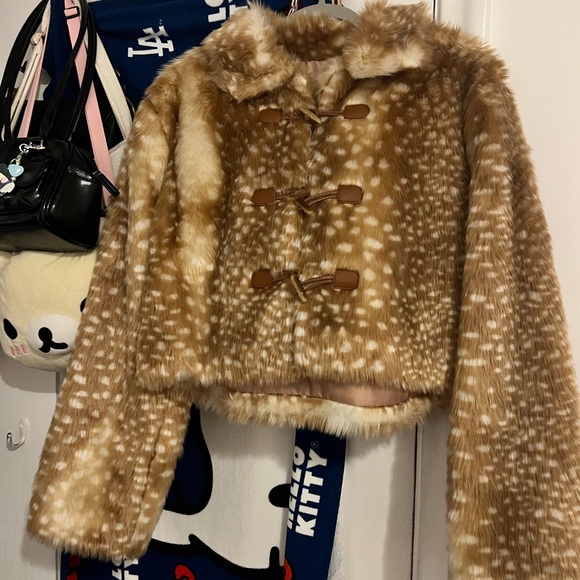 ROMWE | Jackets & Coats | Fawn Deer Faux Fur Brown Jacket | Poshmark